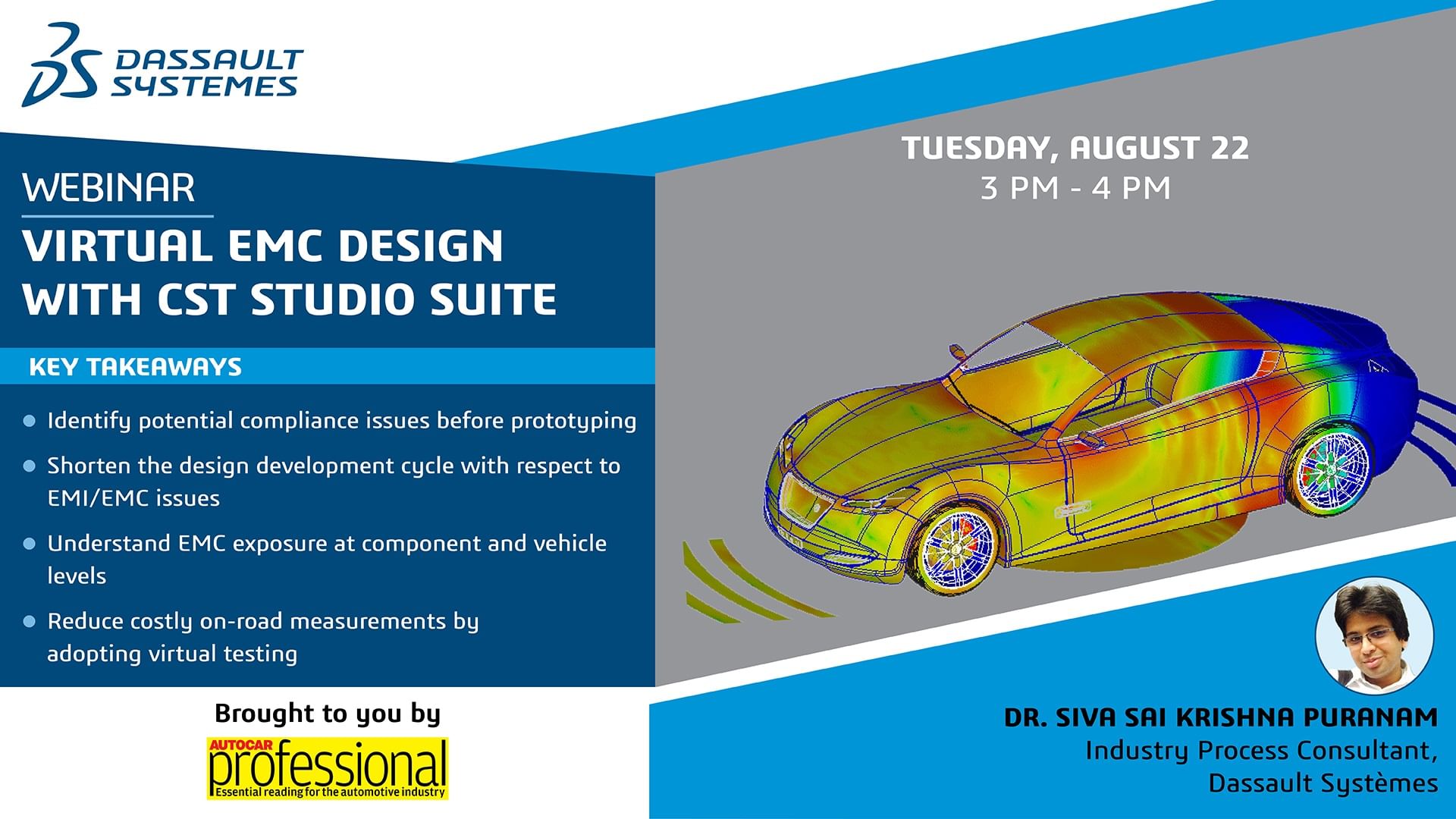 Virtual EMC Design with Dassault Systemes CST Studio Suite | Autocar Professional