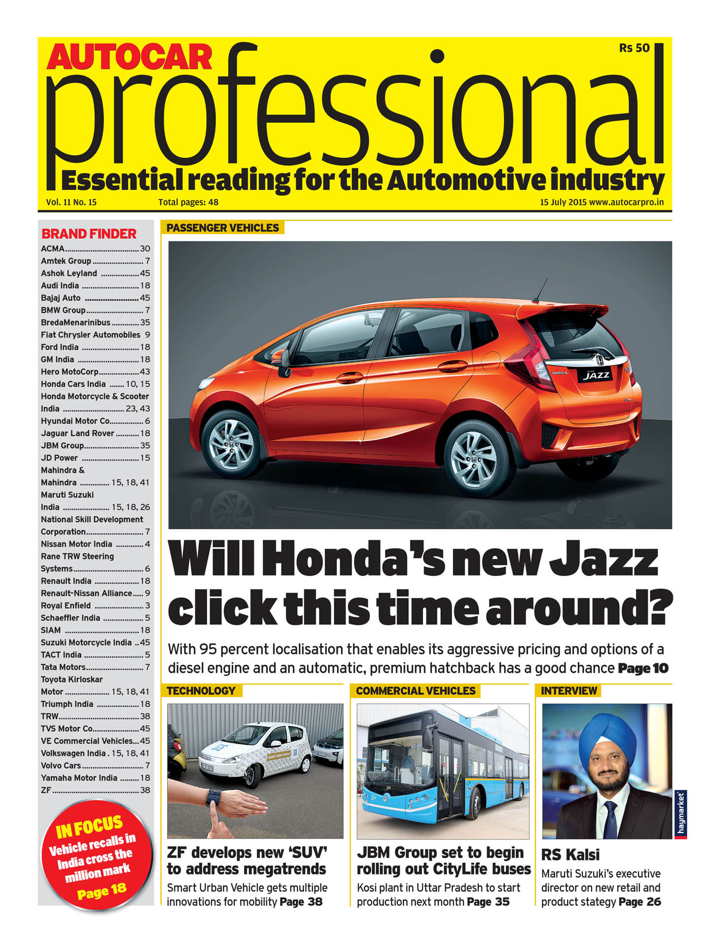 Latest Magazine Issue : June 15, 2025 | Autocar Professional